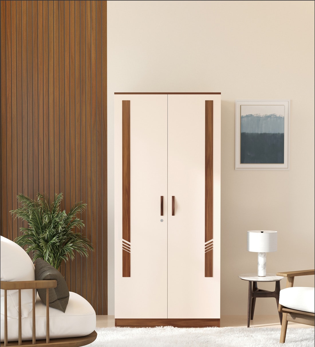 Buy Andrie 2 Door Wardrobe In Dual Finish at 30% OFF by bluewud | Pepperfry