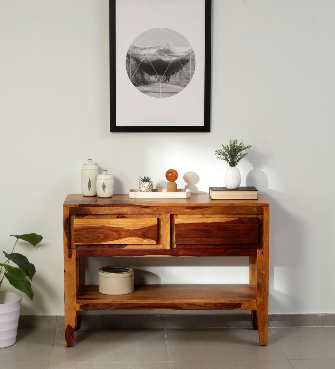 Buy Anitz Sheesham Wood Console Table In Warm Walnut Finish at 12% OFF ...