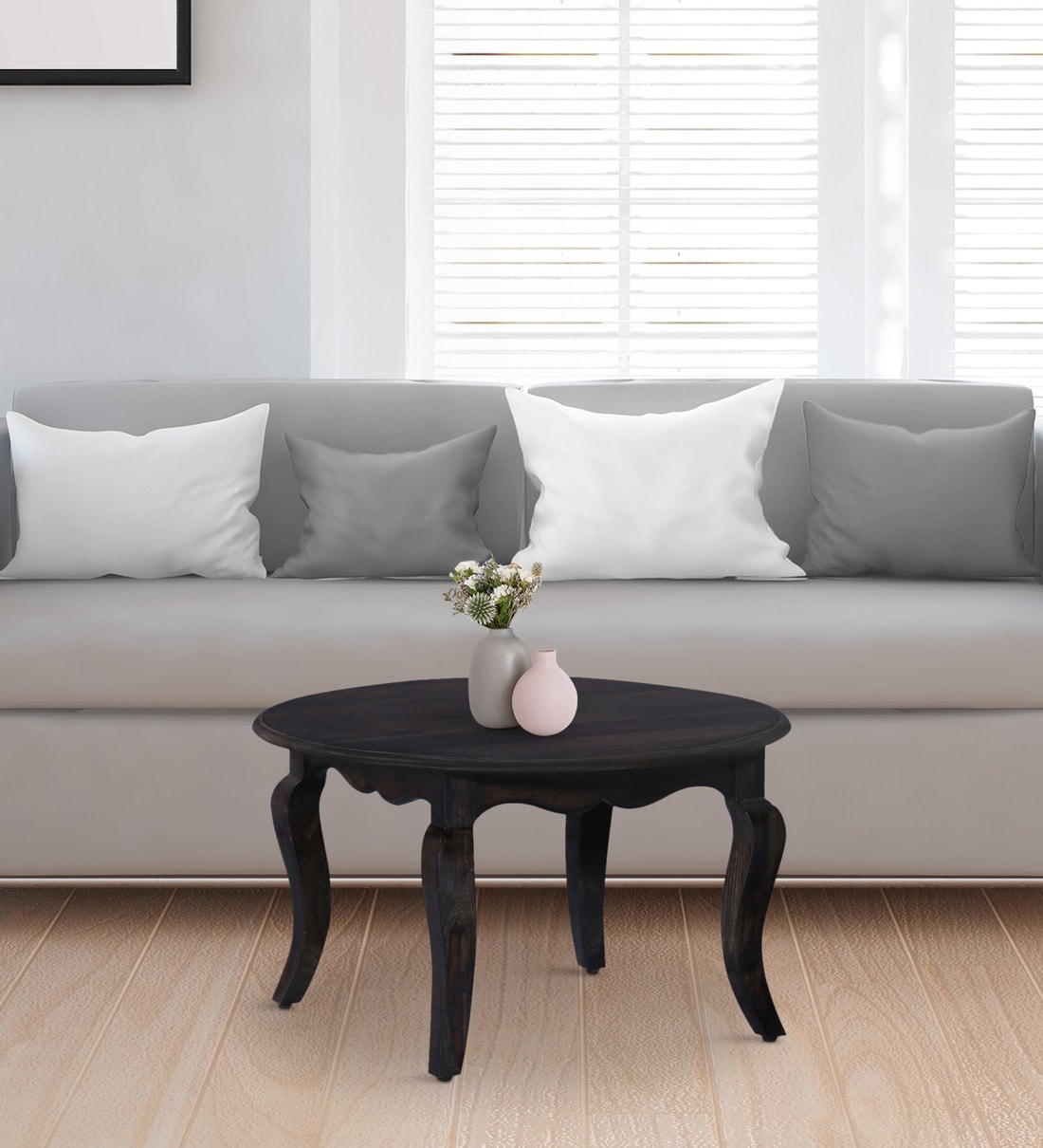 Buy Anne Sheesham Wood Round Coffee Table In Warm Chestnut Finish at 5% ...