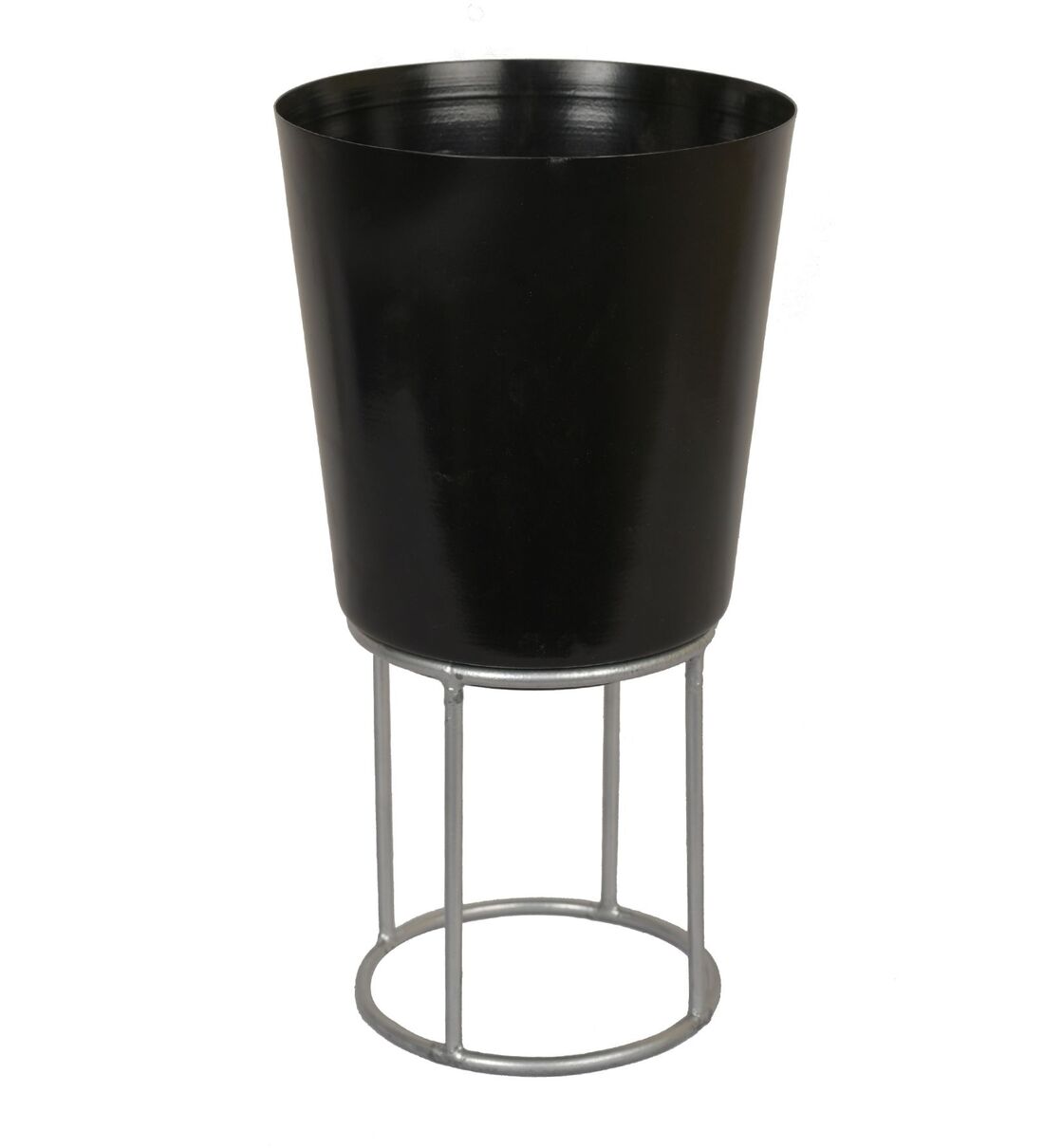 Buy Antique Black Iron Planter with Metal Stand by Citilites Online ...