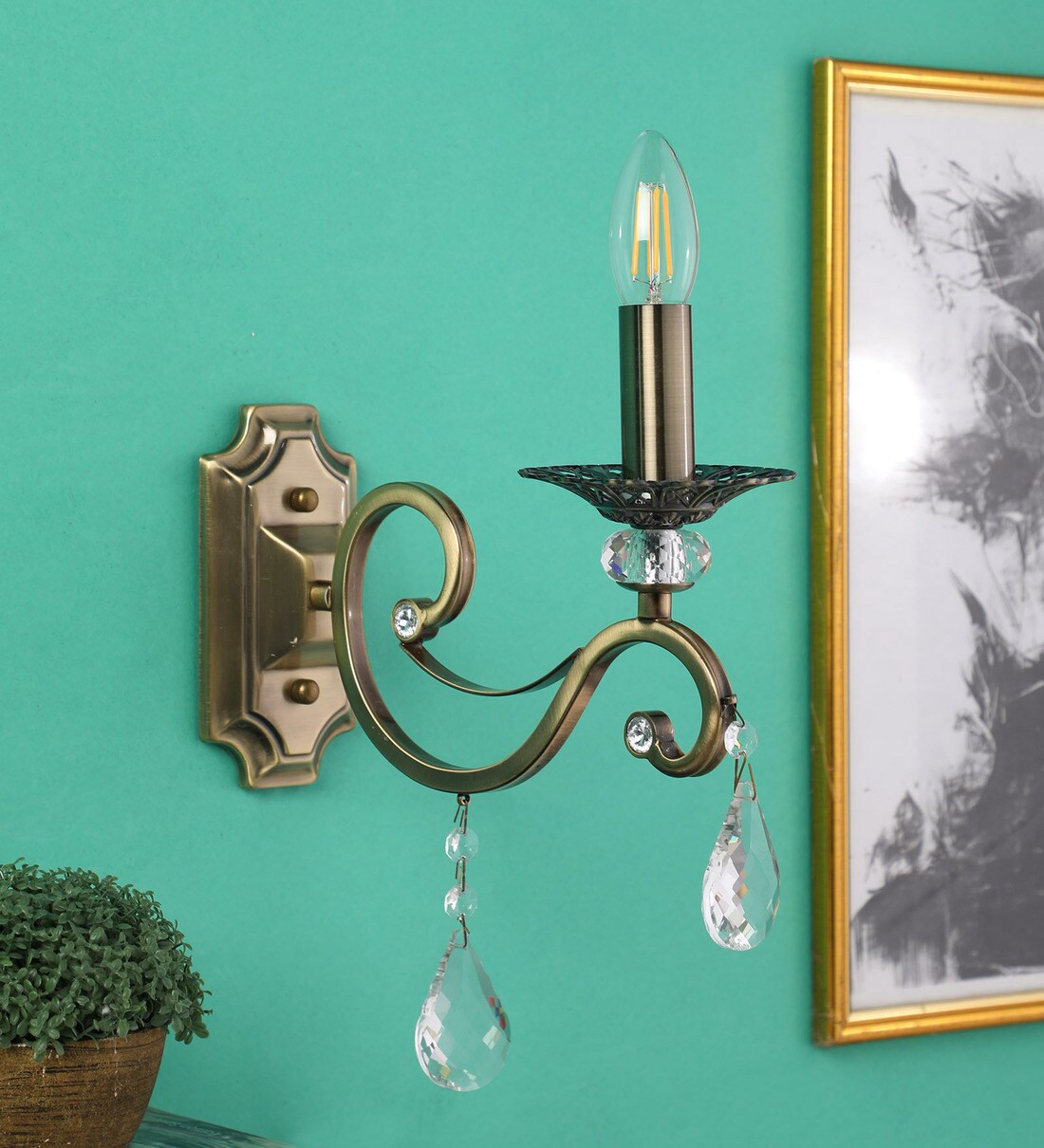 Buy Arona Brass Metal Wall Sconces by Stello Online - Candle Wall ...