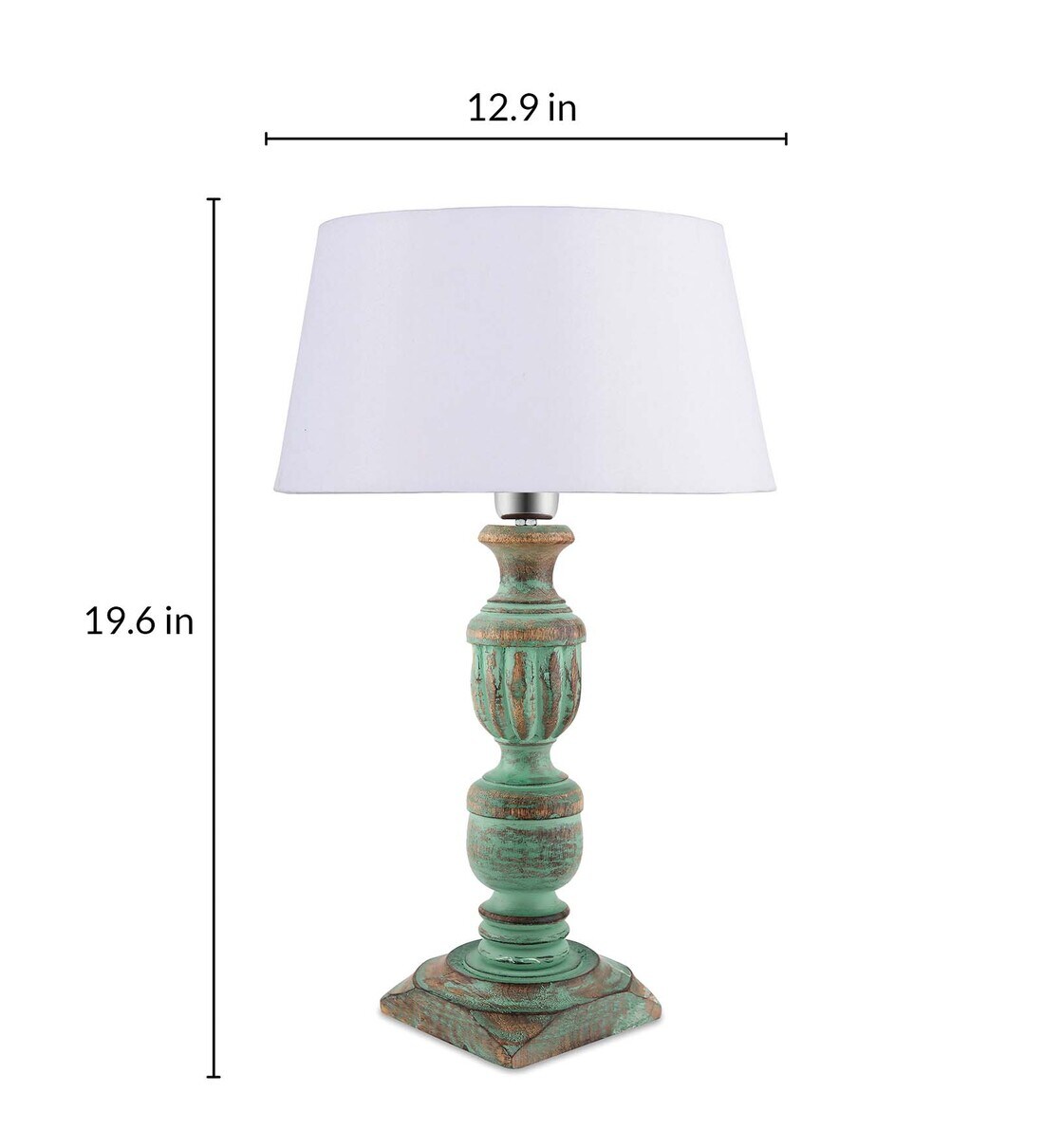 Buy Antique White French Trophy Carved Table lamp with Black Shade ...