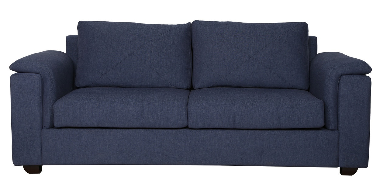 Buy Andres Fabric 3 Seater Sofa In Navy Blue Colour By Woodsworth ...