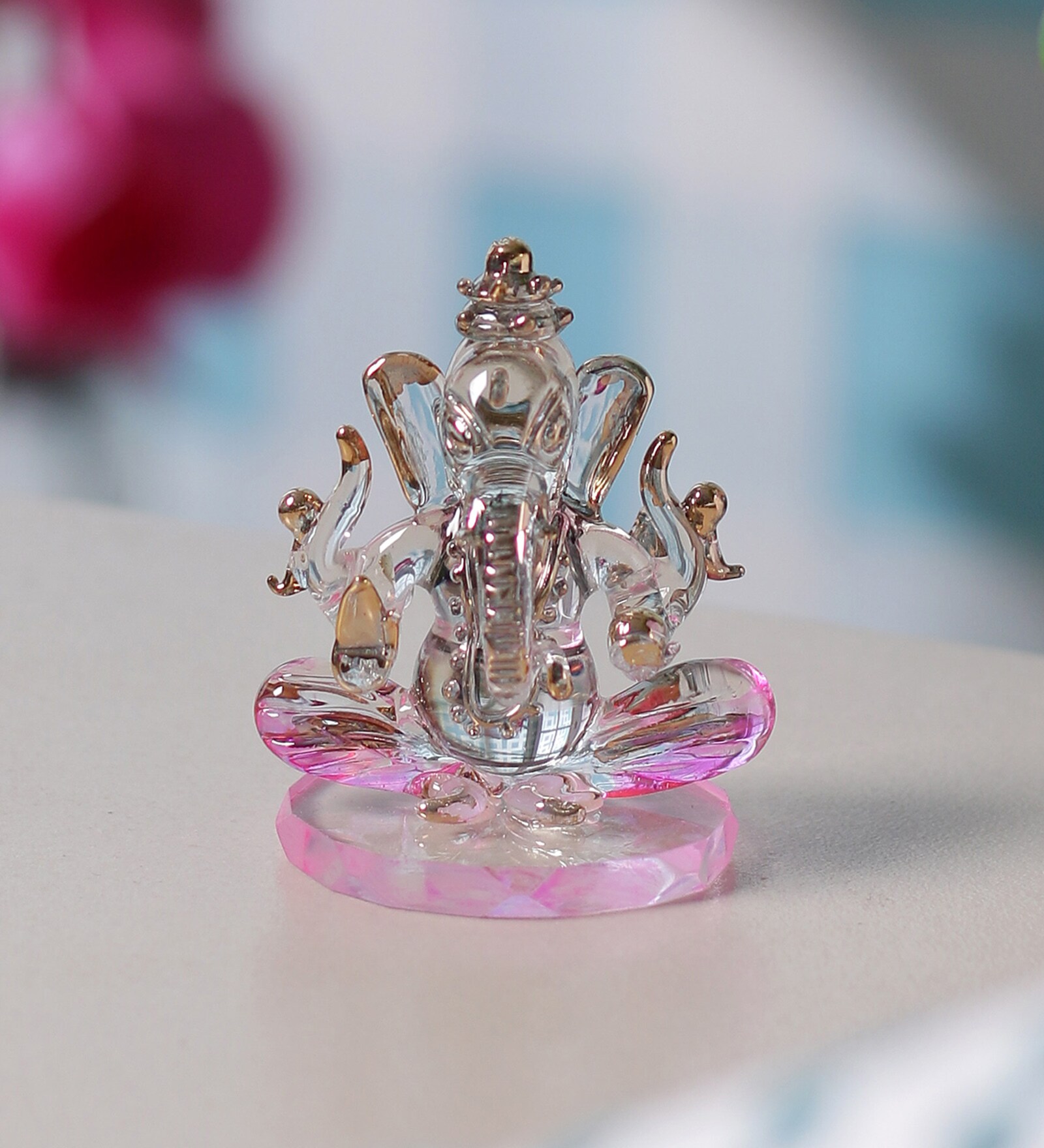 Buy Multicolour Crystal Double Faced Ganesh Idol by Anasa Online - Ganesha - Religious Idols ...