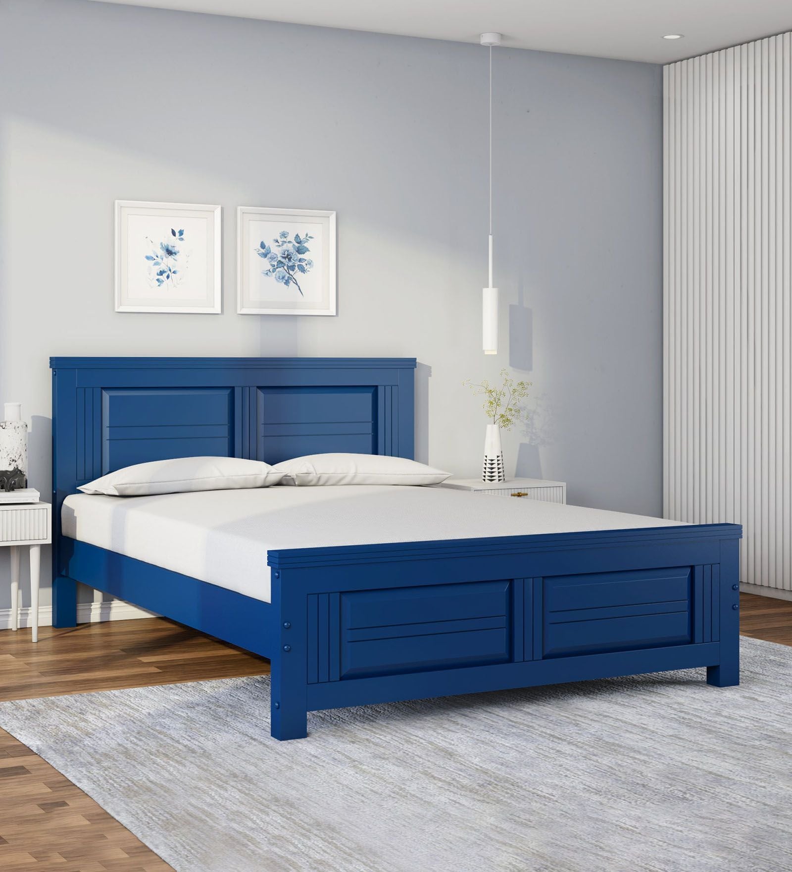 Buy Anderson Solid Wood Queen Bed in Blue Colour at 65% OFF by @home ...