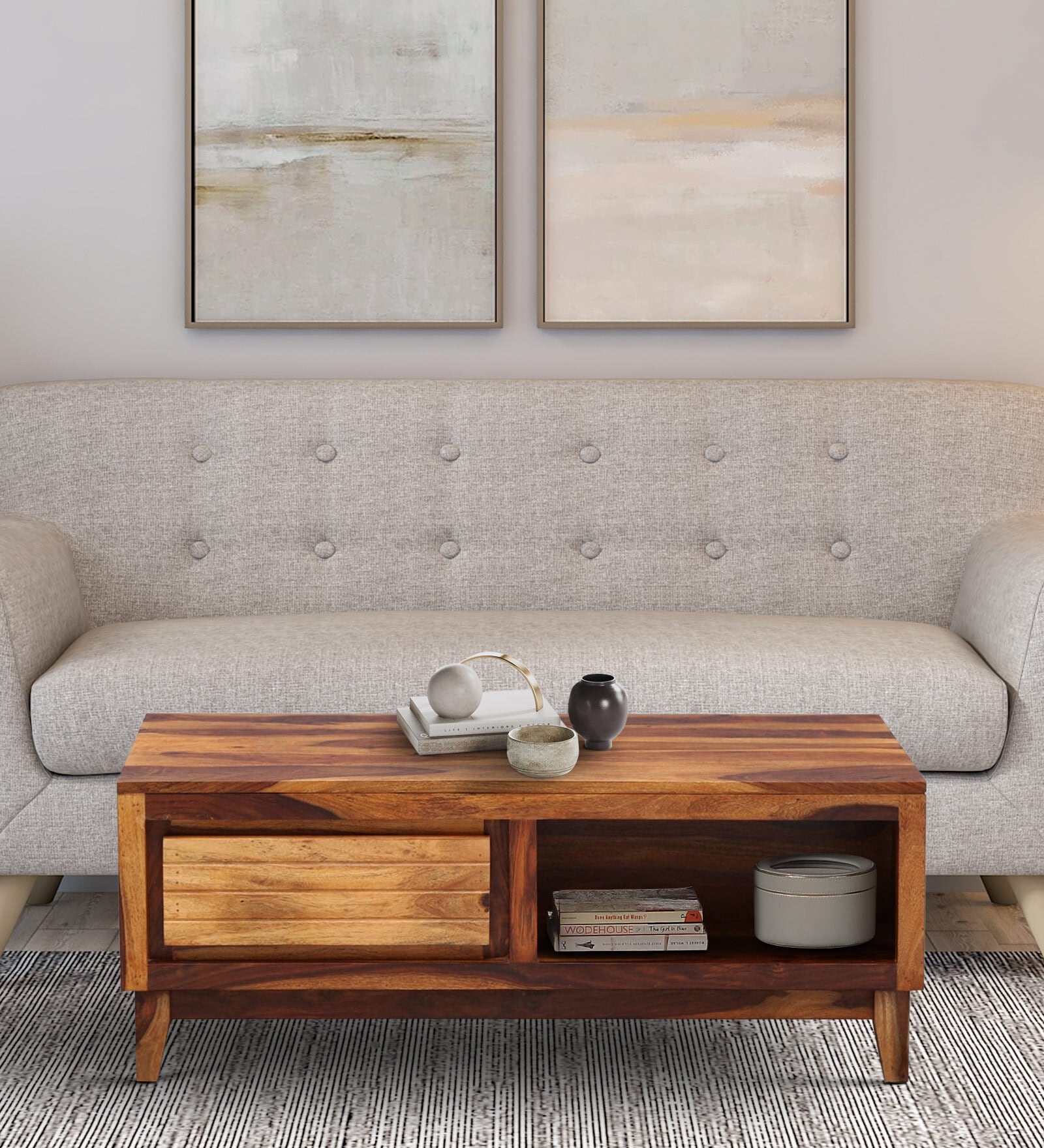 Buy Anitz Sheesham Wood Coffee Table In Warm Walnut Finish at 33% OFF ...