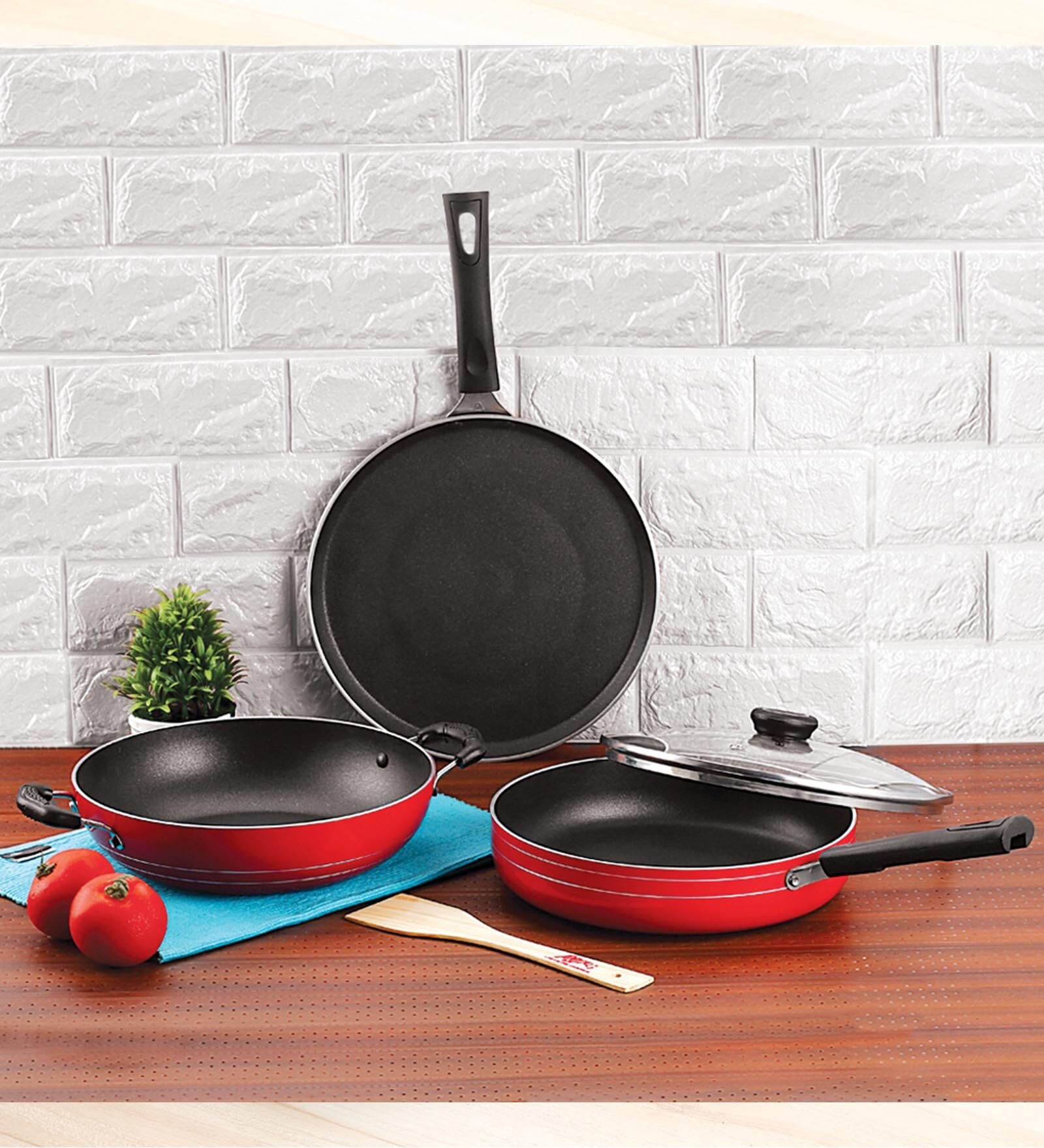 Buy Aluminium Fab Non-Stick Induction Gift set (Red) Online ...