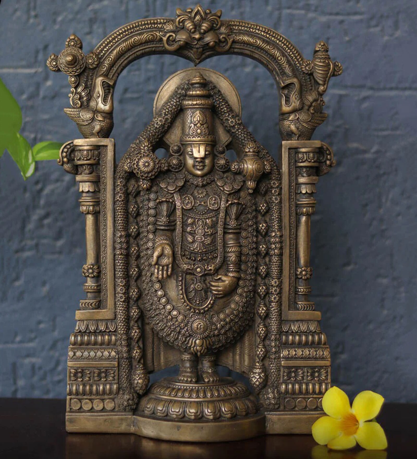 Buy Antique Brass Balaji Sculpture By Yellow Verandah at 31% OFF by ...