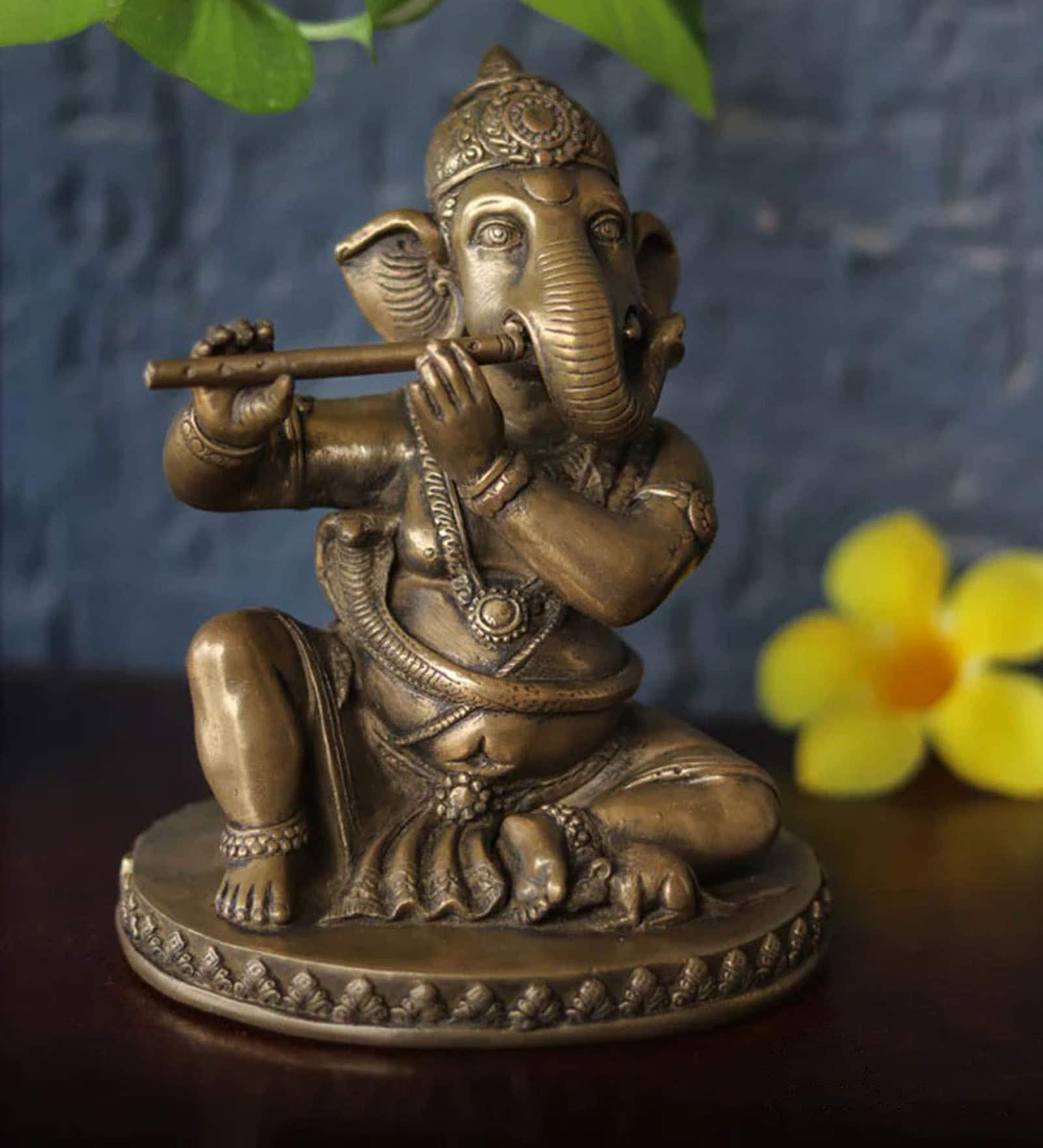 Buy Antique Brass Ganesha Sculpture at 29% OFF by Yellow Verandah ...
