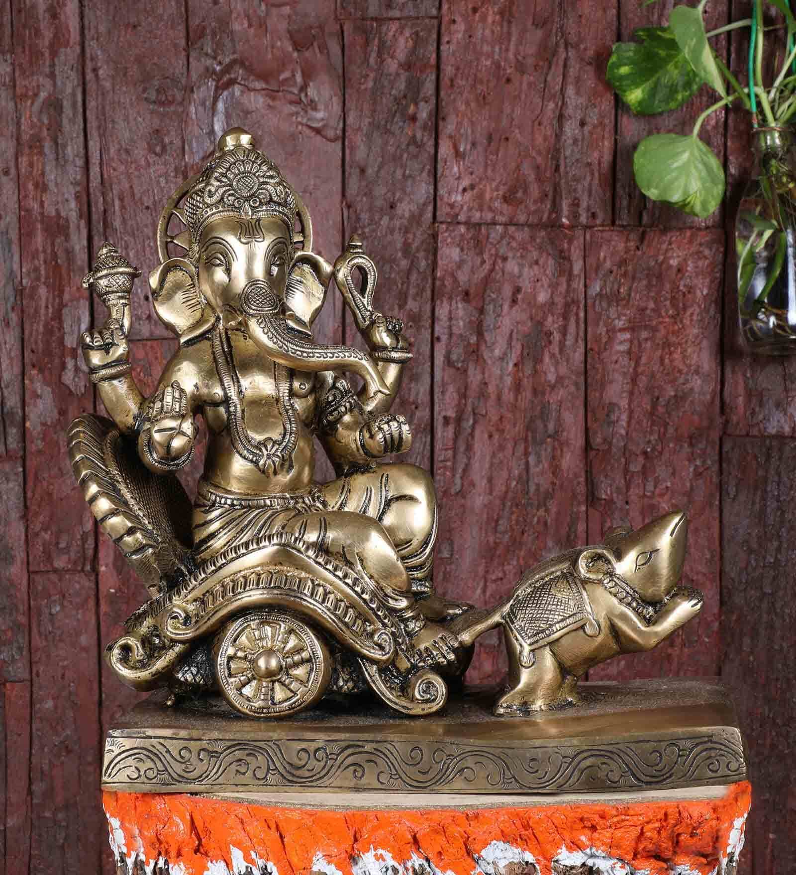 Buy Antique Brass Rat Rath Ganesha by Nirmitee at 47% OFF by Nirmitee ...
