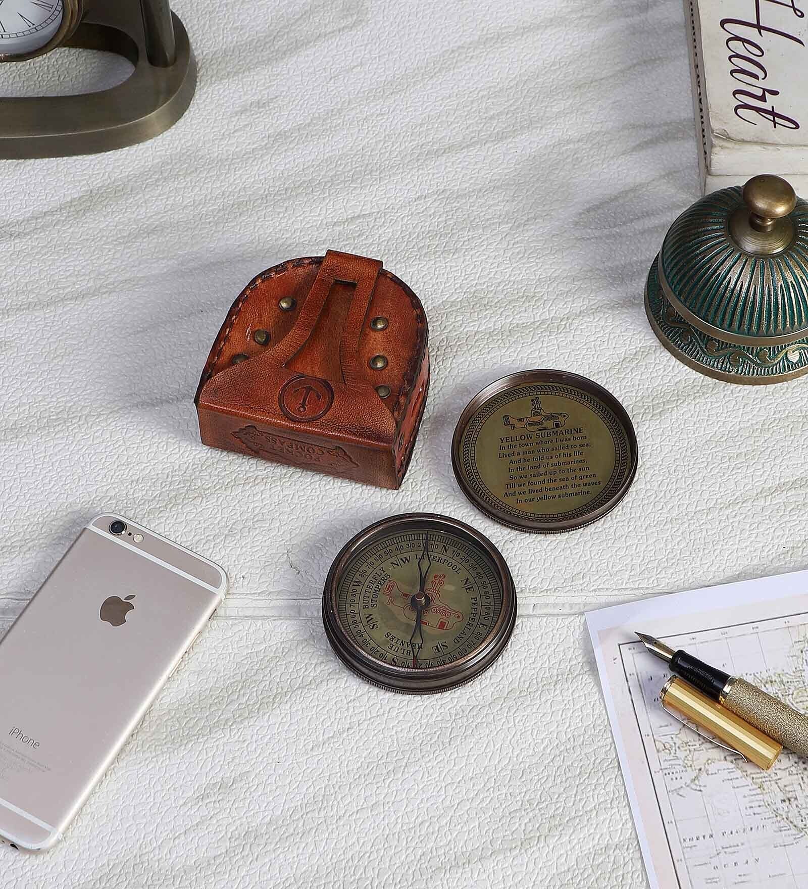 Buy Antique Brown Brass Compass by Pristine Interiors at 46% OFF by ...