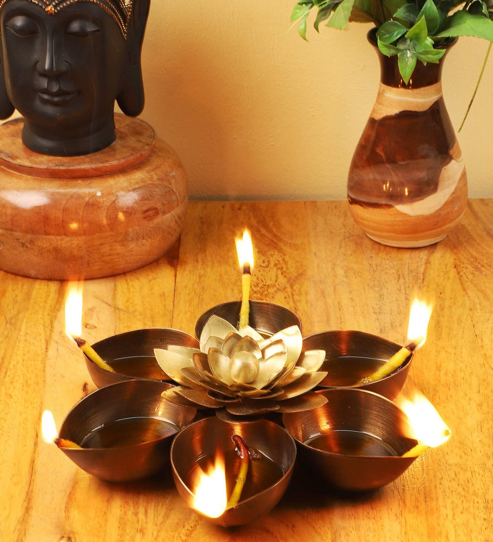 Buy Antique Gold Brass Ganga Shashtbhooti By Courtyard at 14% OFF by ...