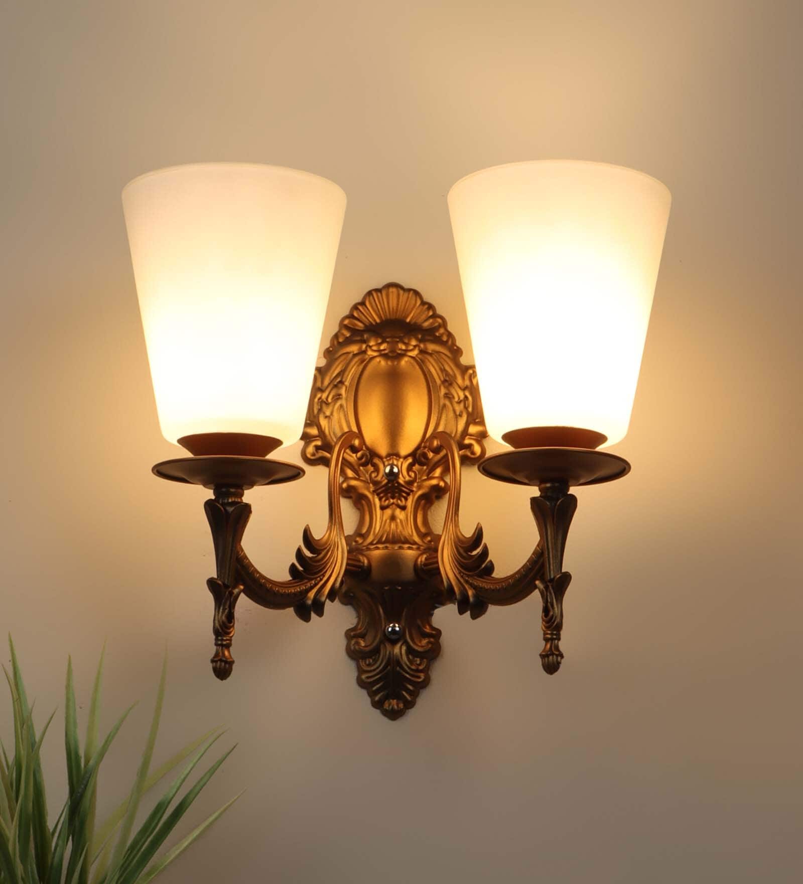 Buy Demis Antique Gold Mild Steel Wall Sconces at 19% OFF by LeArc ...