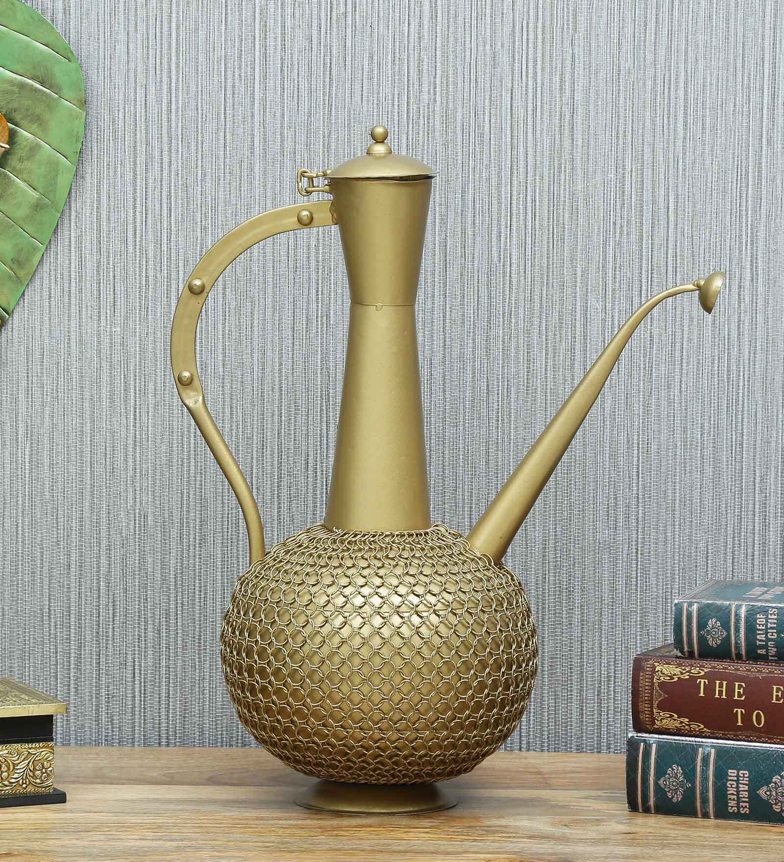 Buy Copper Color Antique Surai in brass finish Metal Table decor by ...