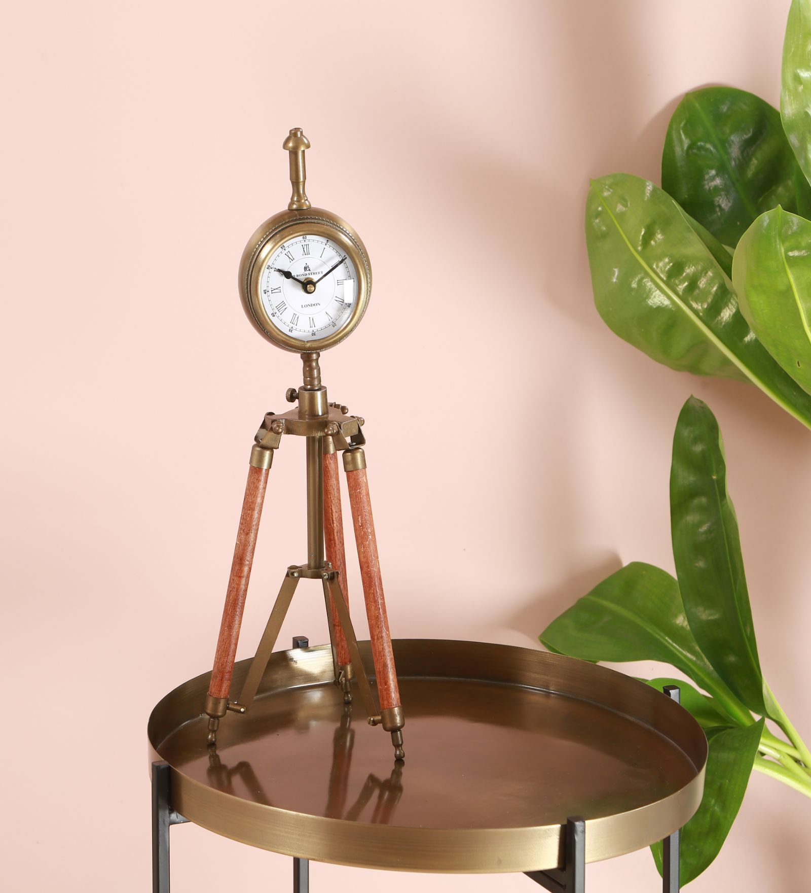 Buy Antique Tripod Brown Iron & Wood Table Clock at 39% OFF by Manor ...