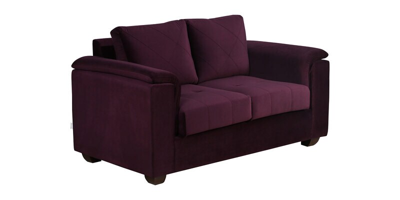 Buy Andres Velvet 2 Seater Sofa In Wine Colour By Woodsworth Online ...