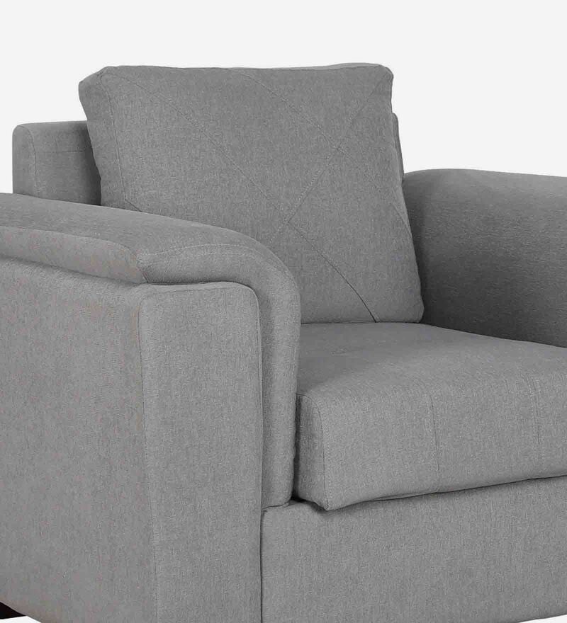 Buy Andres Fabric 1 Seater Sofa In Ash Grey Colour By Woodsworth Online ...
