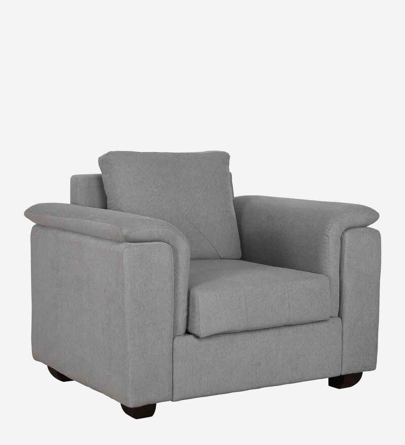 Buy Andres Fabric 1 Seater Sofa In Ash Grey Colour By Woodsworth Online ...