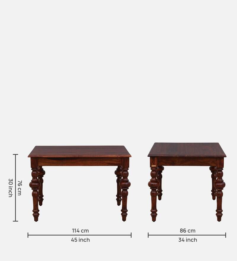 Buy Anika Sheesham Wood 4 Seater Dining Table In Honey Oak Finish ...