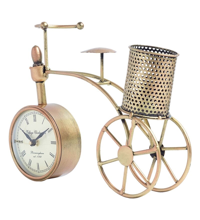 Buy Antique Handcrafted Cycle Copper Wrought Iron Penstand with inbuilt ...