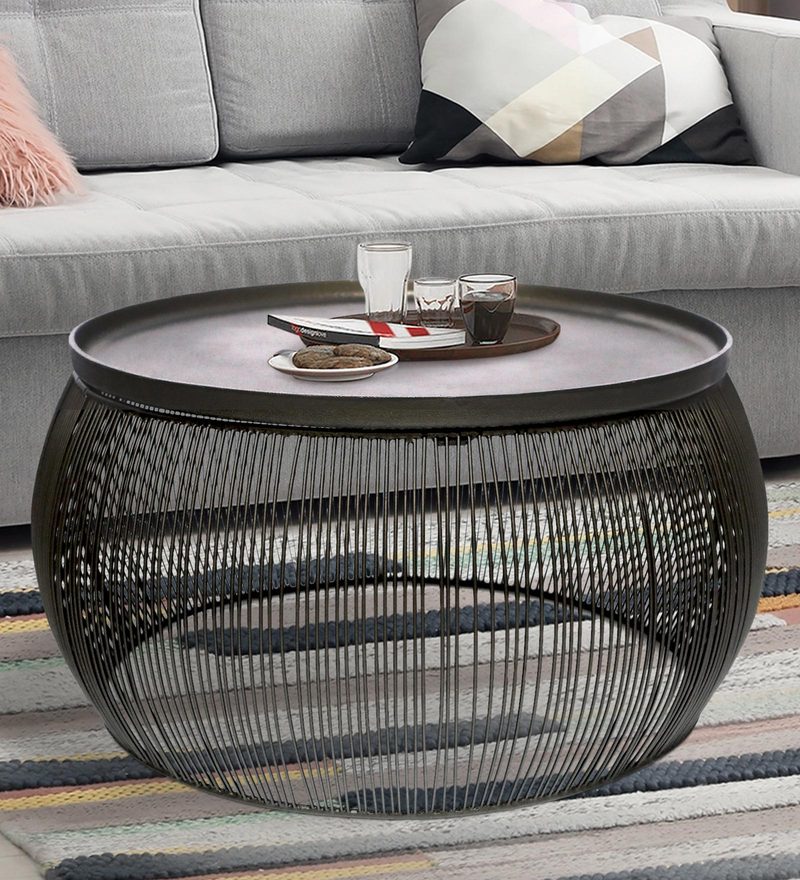 Buy Cornell Big Round Coffee Table in Antique Brass Finish by ...