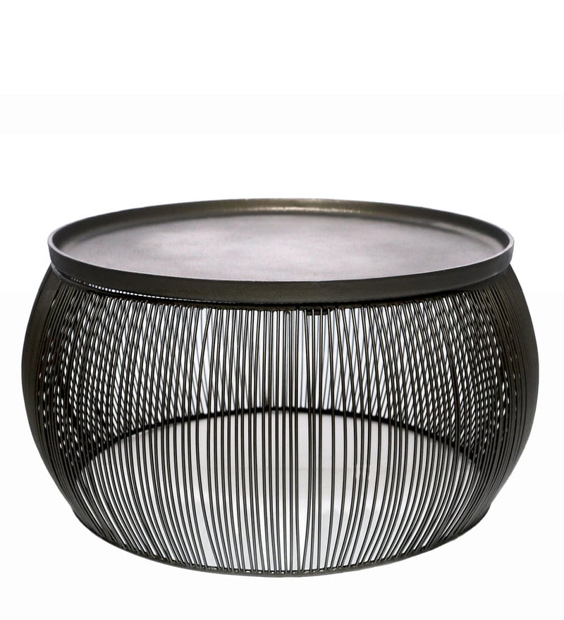 Buy Cornell Big Round Coffee Table in Antique Brass Finish by ...
