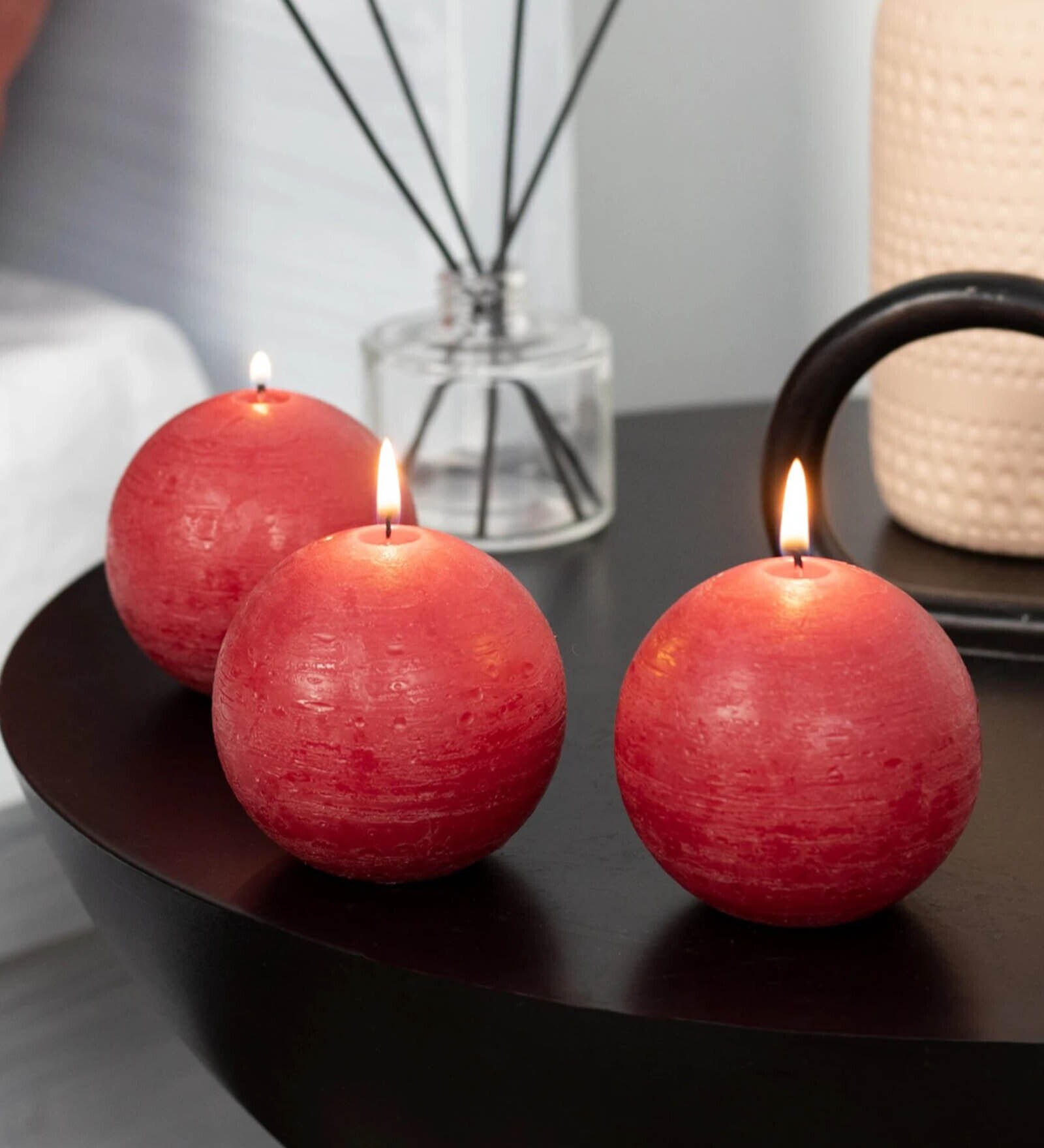 Buy Apple Orchard Set Of 3 Red Wax Decorative Candles at 50% OFF by ...