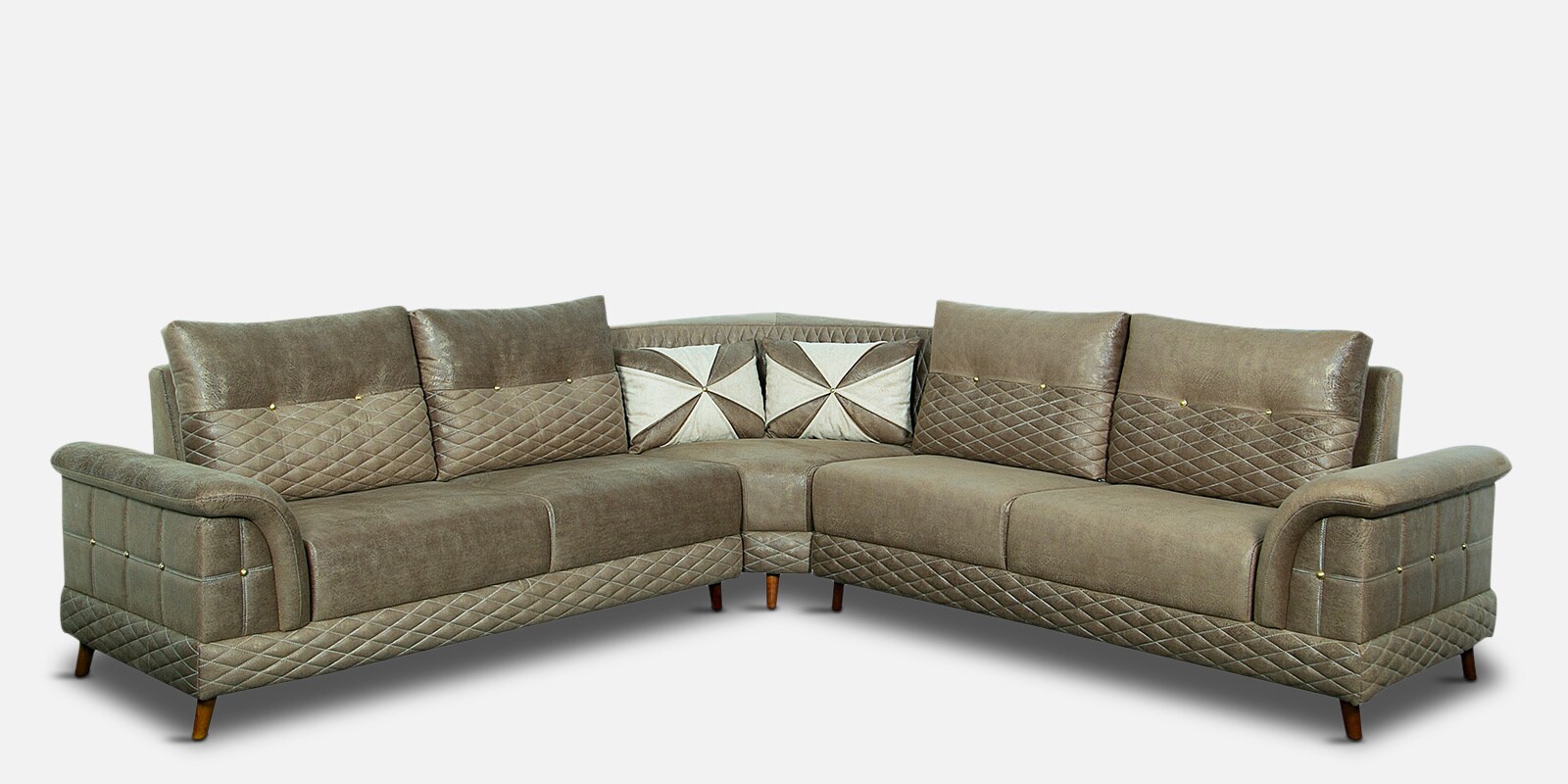 Buy Apollo Sectional Sofa in Brown Colour in L Shape at 24% OFF by ...