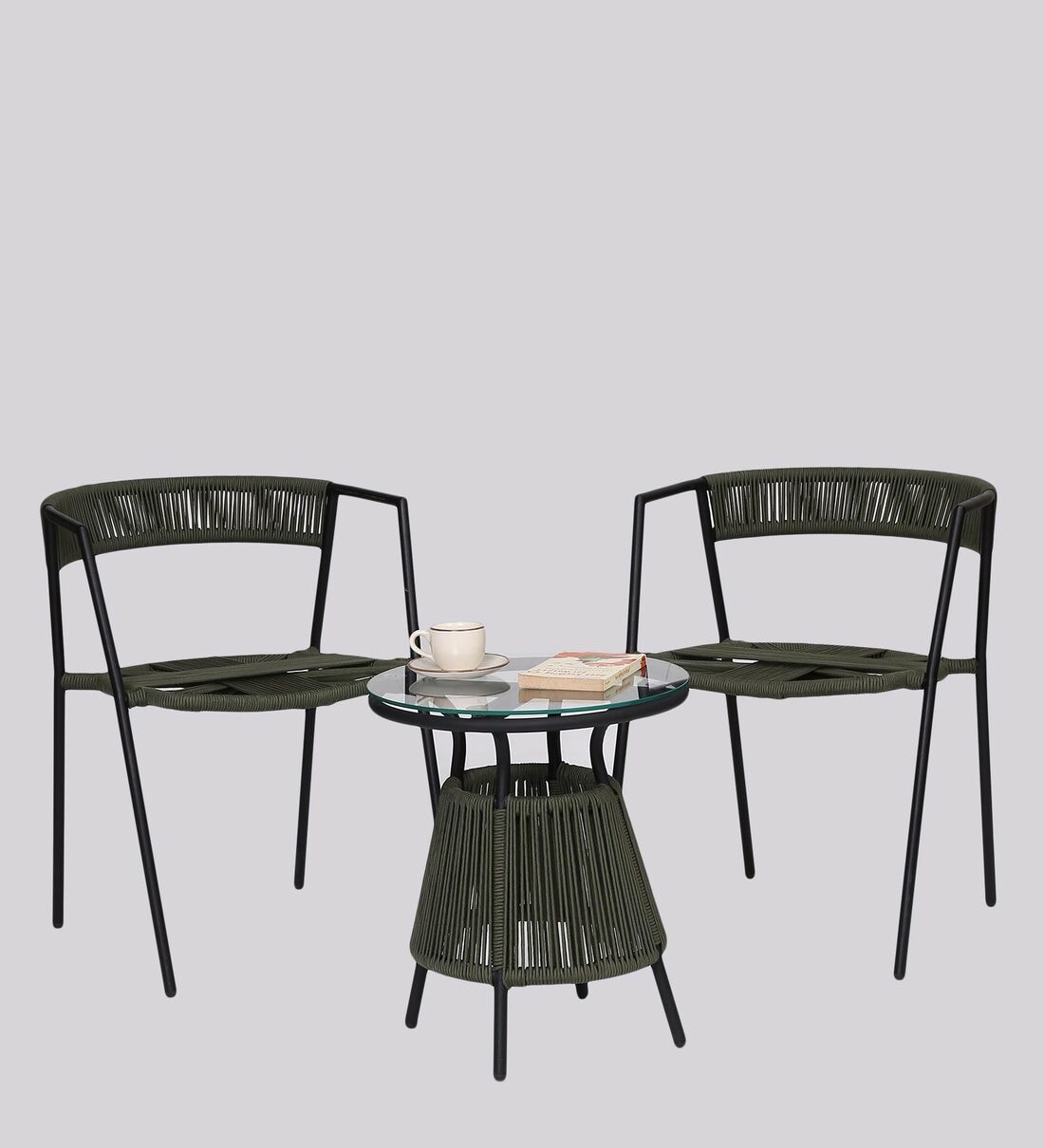 Buy Arc Outdoor Coffee Set In Green Rope / Black Colour By Advent International Online - Table ...
