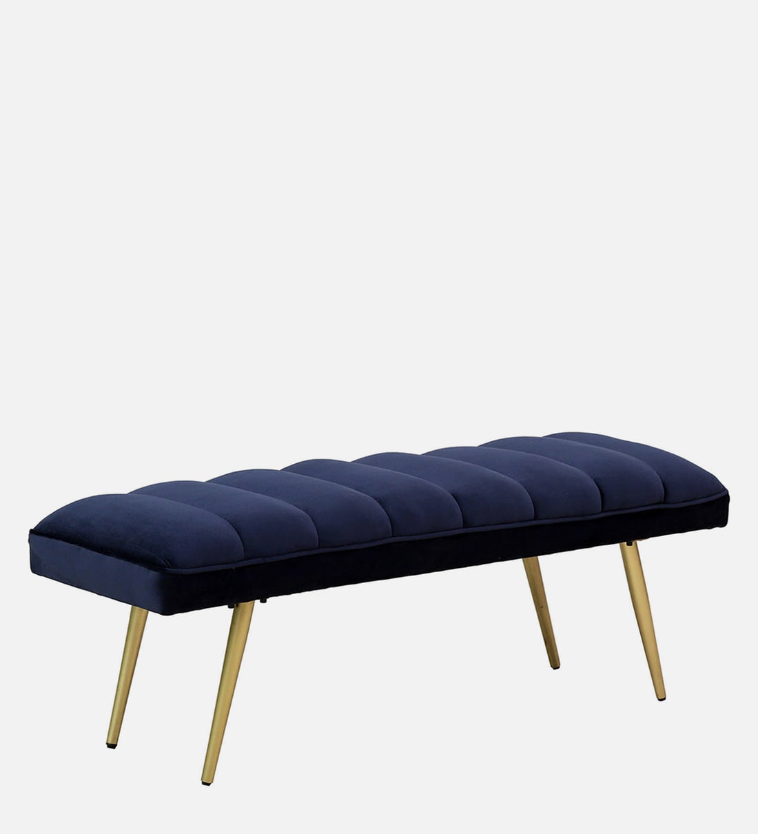 Buy Alanso Velvet Bench In Navy Blue Colour On Golden Base By Casacraft ...