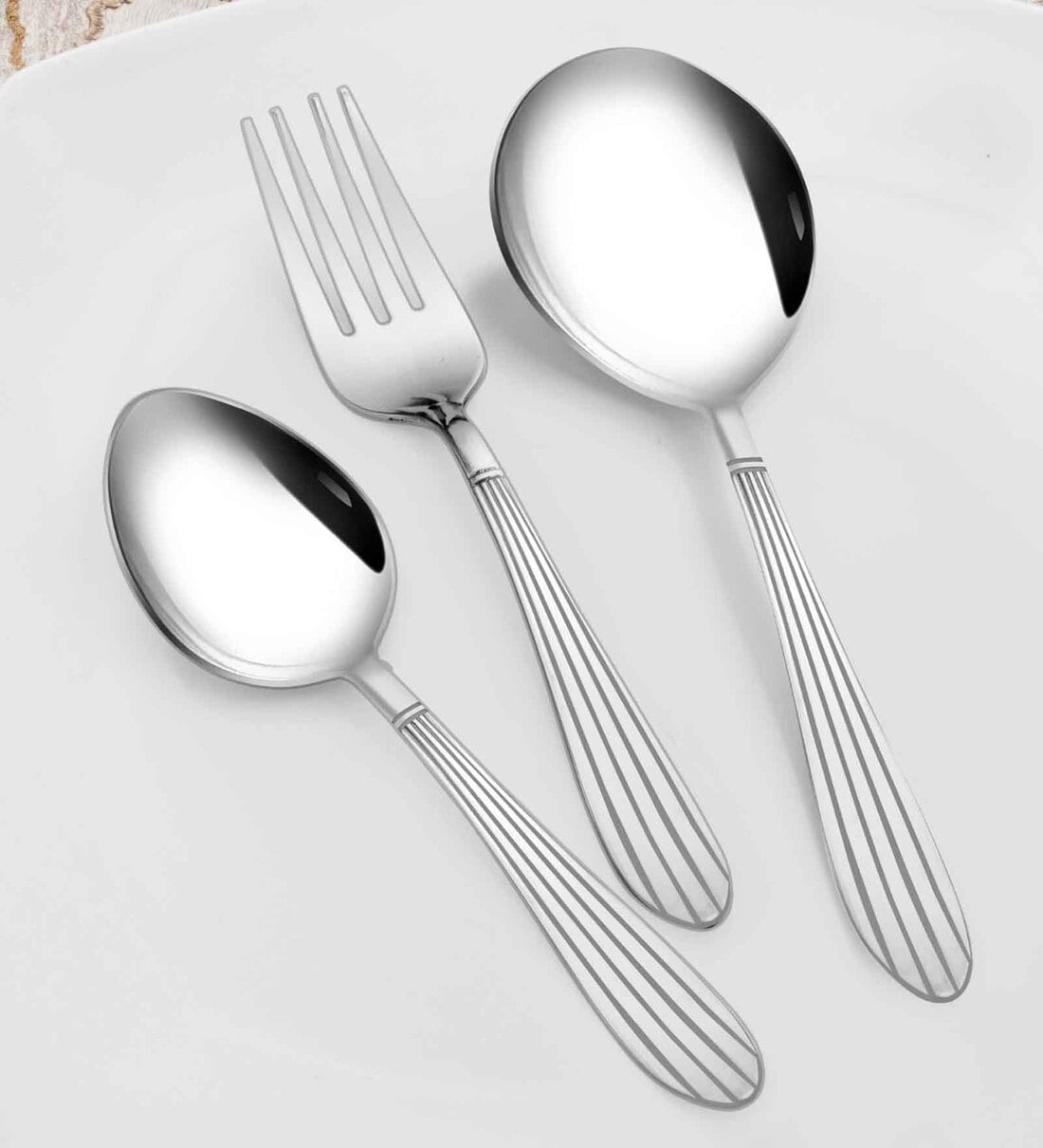 Buy Arias Sysco Silver Stainless Steel (Set of 18) Spoon & Fork Set at ...
