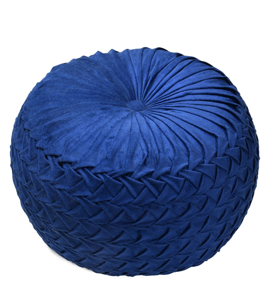 Buy Nicole Fabric Pouffe in Navy Blue Colour by Riance Creations Online ...