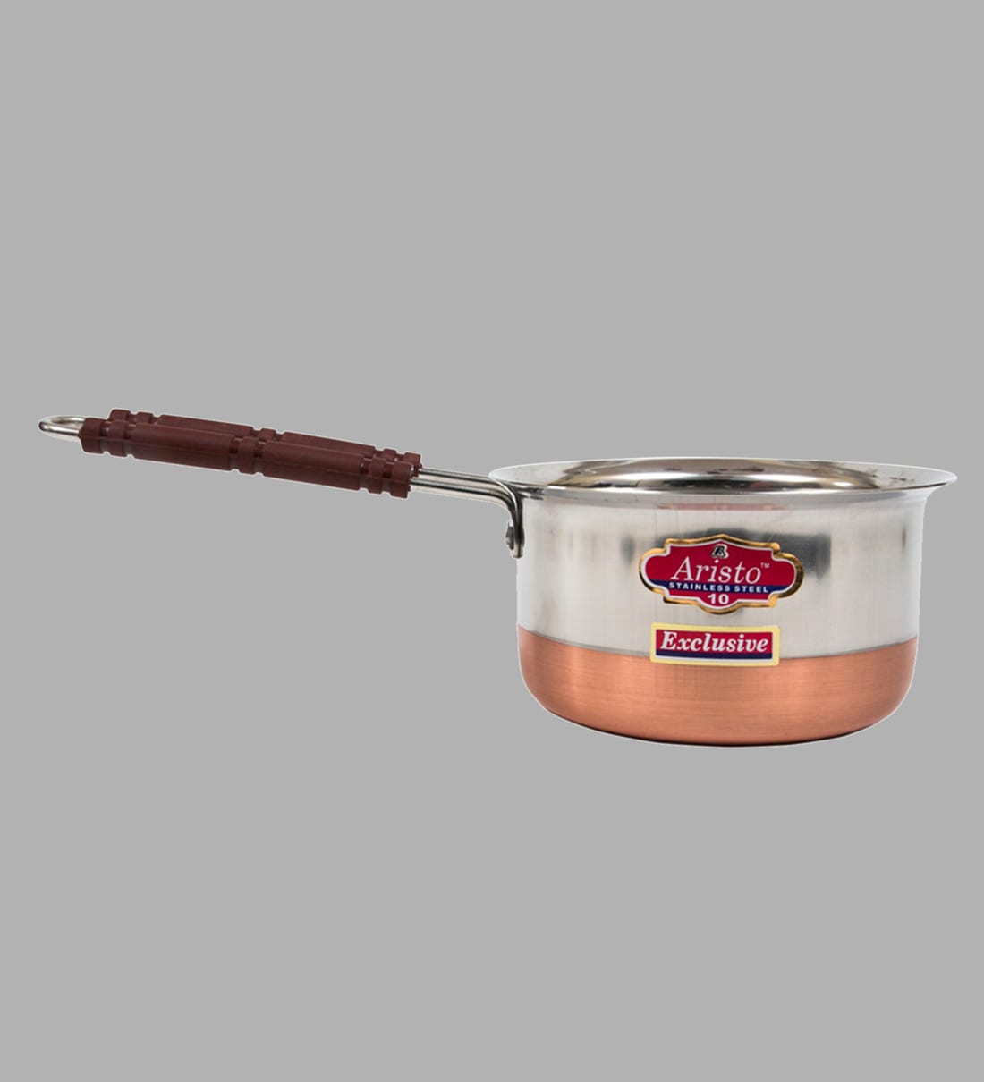 Buy Steel Patti Copper Bottom Saucepan with Rubber grip Handle Online ...