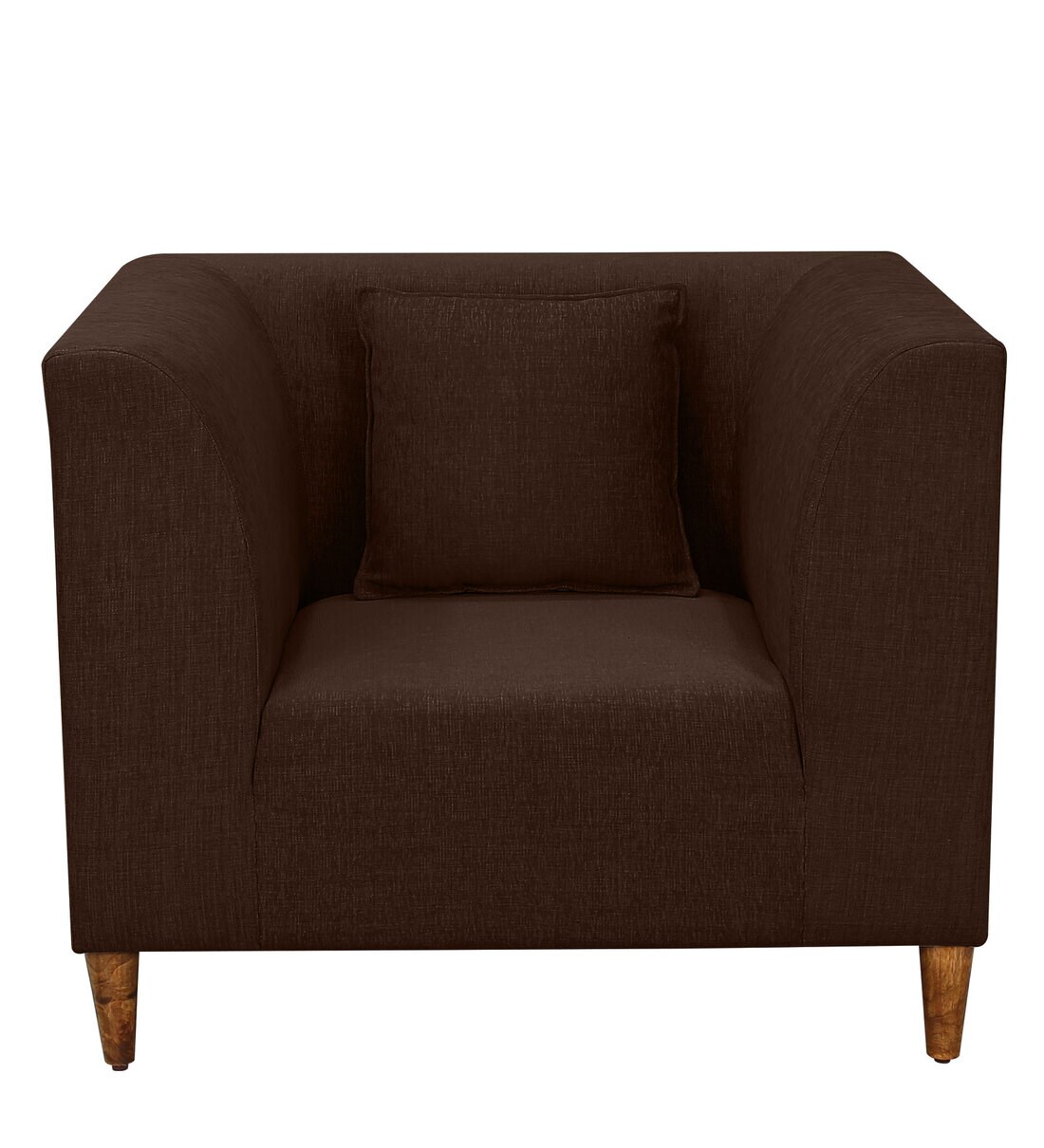 Buy Armando Fabric 1 Seater Sofa In Brown Colour By Casacraft Online ...