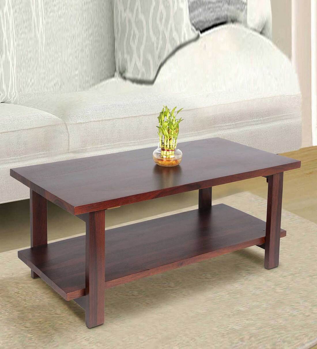 Buy Aroda Large Coffee Table in Dark Walnut Finish by Ikiriya | Pepperfry