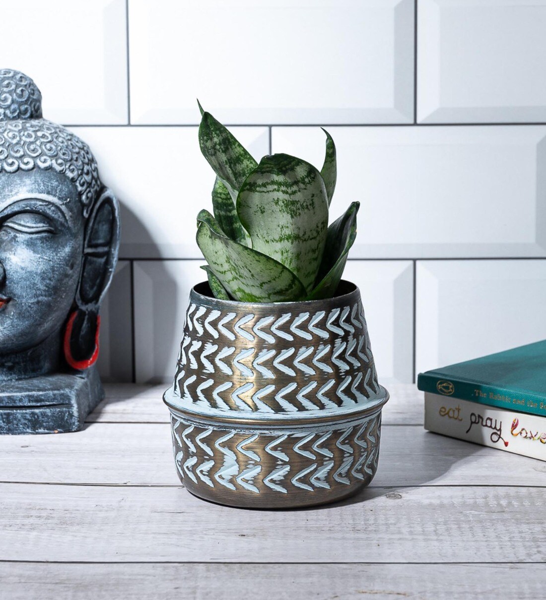 Buy Artisanal Bronze Metal Desk Pot at 7% OFF by Ceramicto | Pepperfry