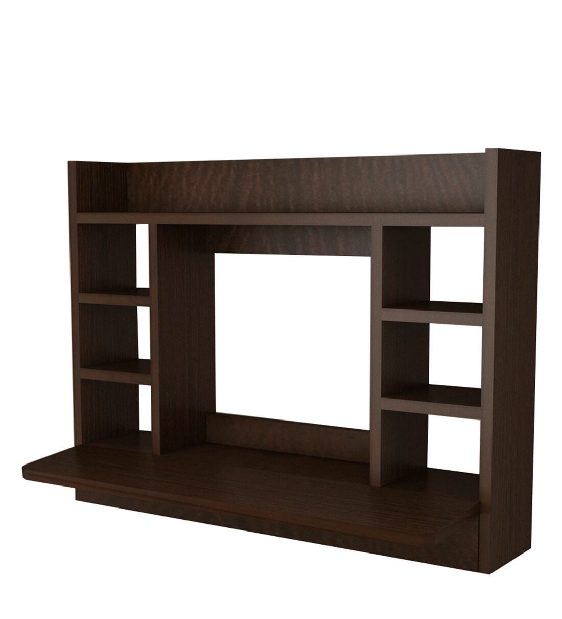 Buy Artist Metal Wall Mounted Table in Oak Finish Online - Wall Mounted ...