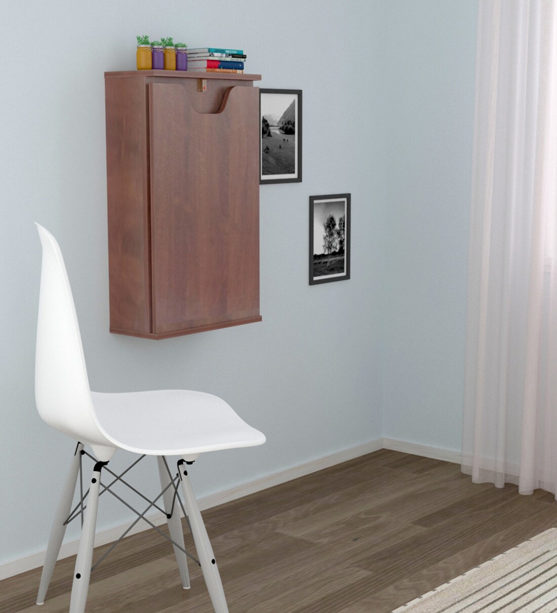 Buy Artist Wall Mounted Table in Brazilian Walnut Finish by Hoffice ...