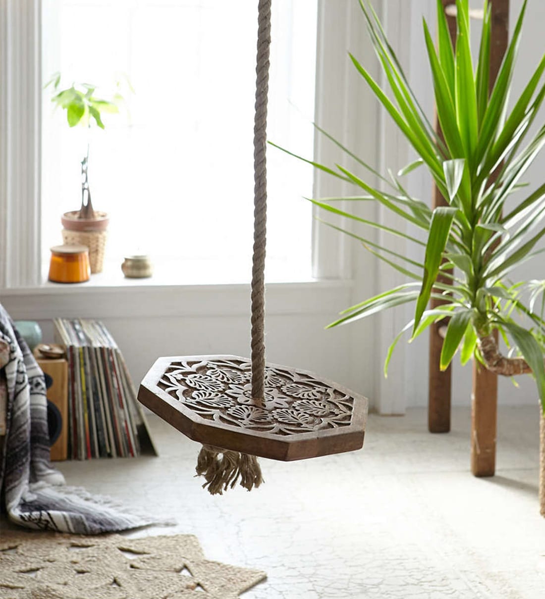 Buy Brown Sheesham Wood Swing Wall Hanging by Wooden Mood at 17% OFF by ...