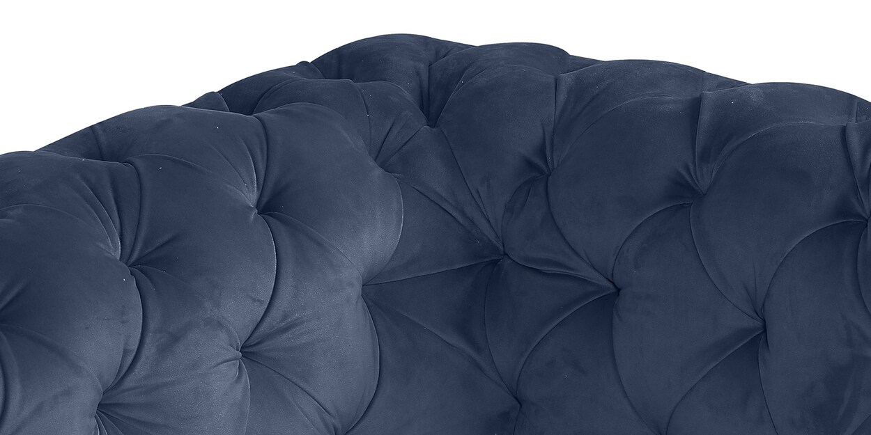 Buy Alanzo Velvet Fabric RHS Sectional Sofa In Royal Blue Colour By ...