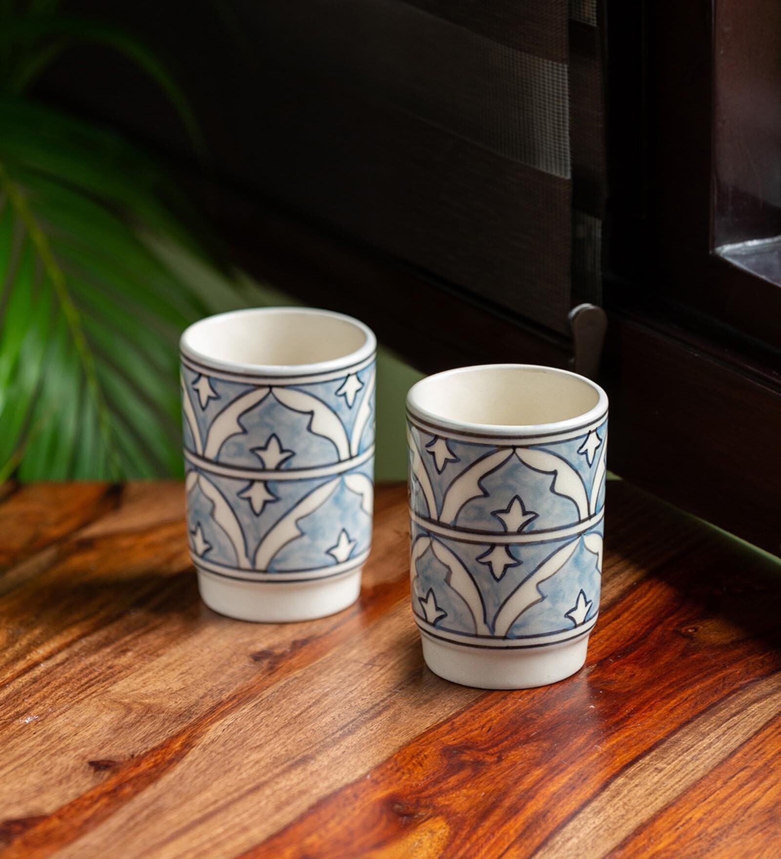 Buy Arabian Nights 240ml Blue & White Ceramic (Set of 2) Everyday Glass at 52% OFF by ...