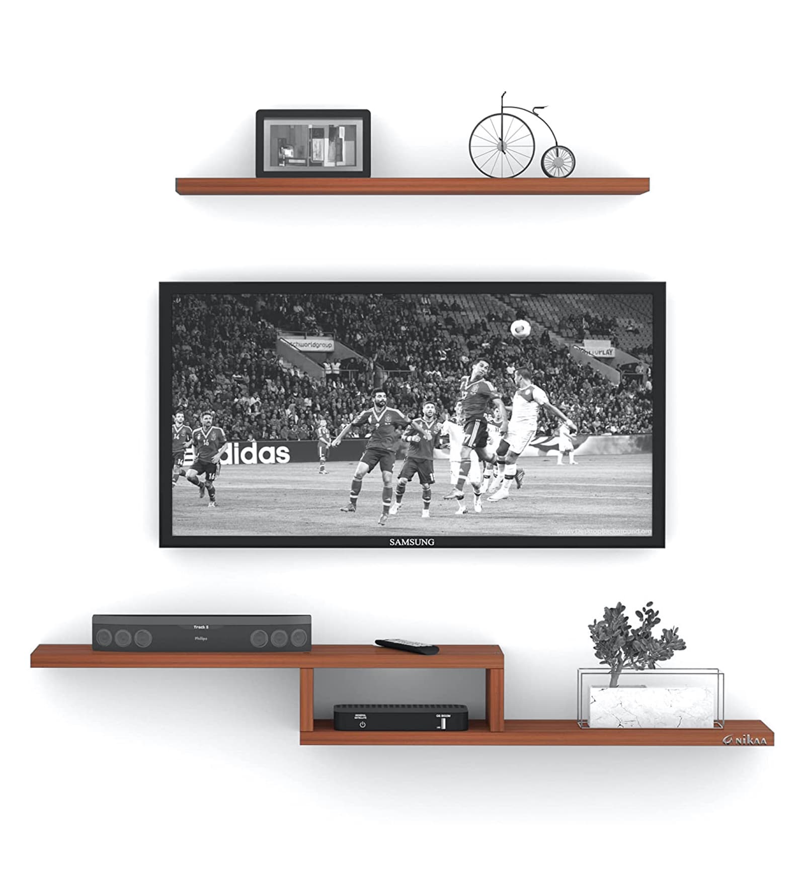 Buy Archie Wall Mount TV Unit For TV Upto 43\ in Walnut Finish at 32% ...