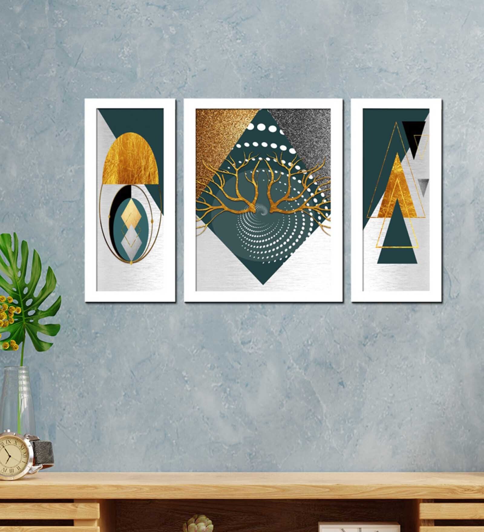 Buy Architectural MDF Art Print Set of 3 at 36% OFF by Wens | Pepperfry