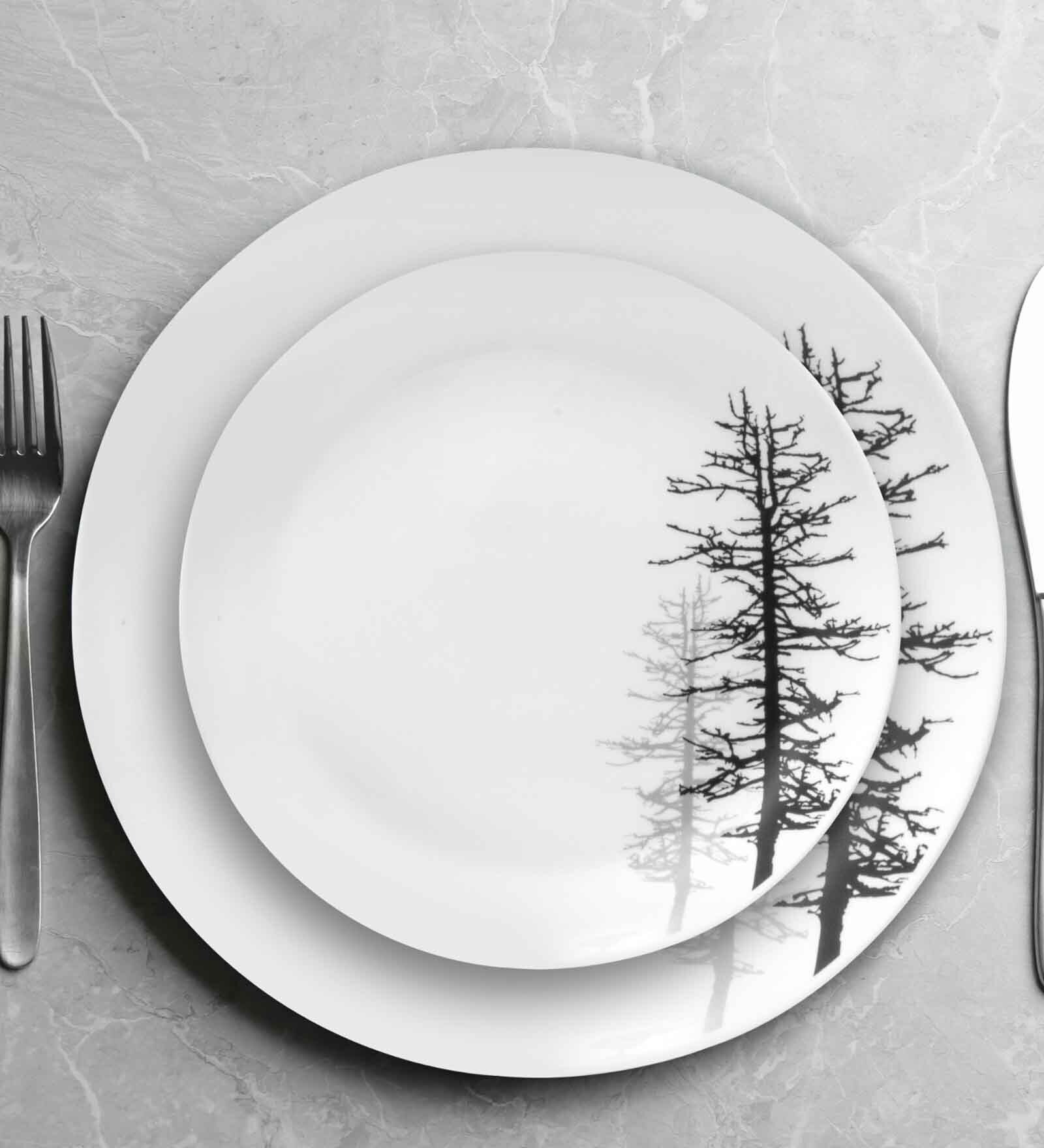 Buy Arias Moon Winter Forest 14 Pcs Glass Opalware Dinner Set at 55% ...