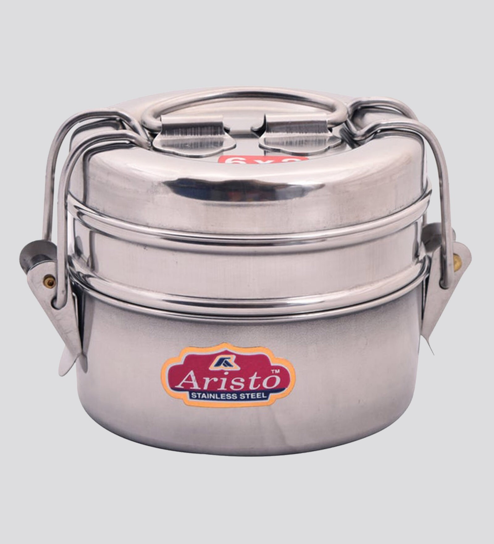 Buy Aristo Tiffin 370 ML Stainless Steel 2 Containers with Locking Clip ...