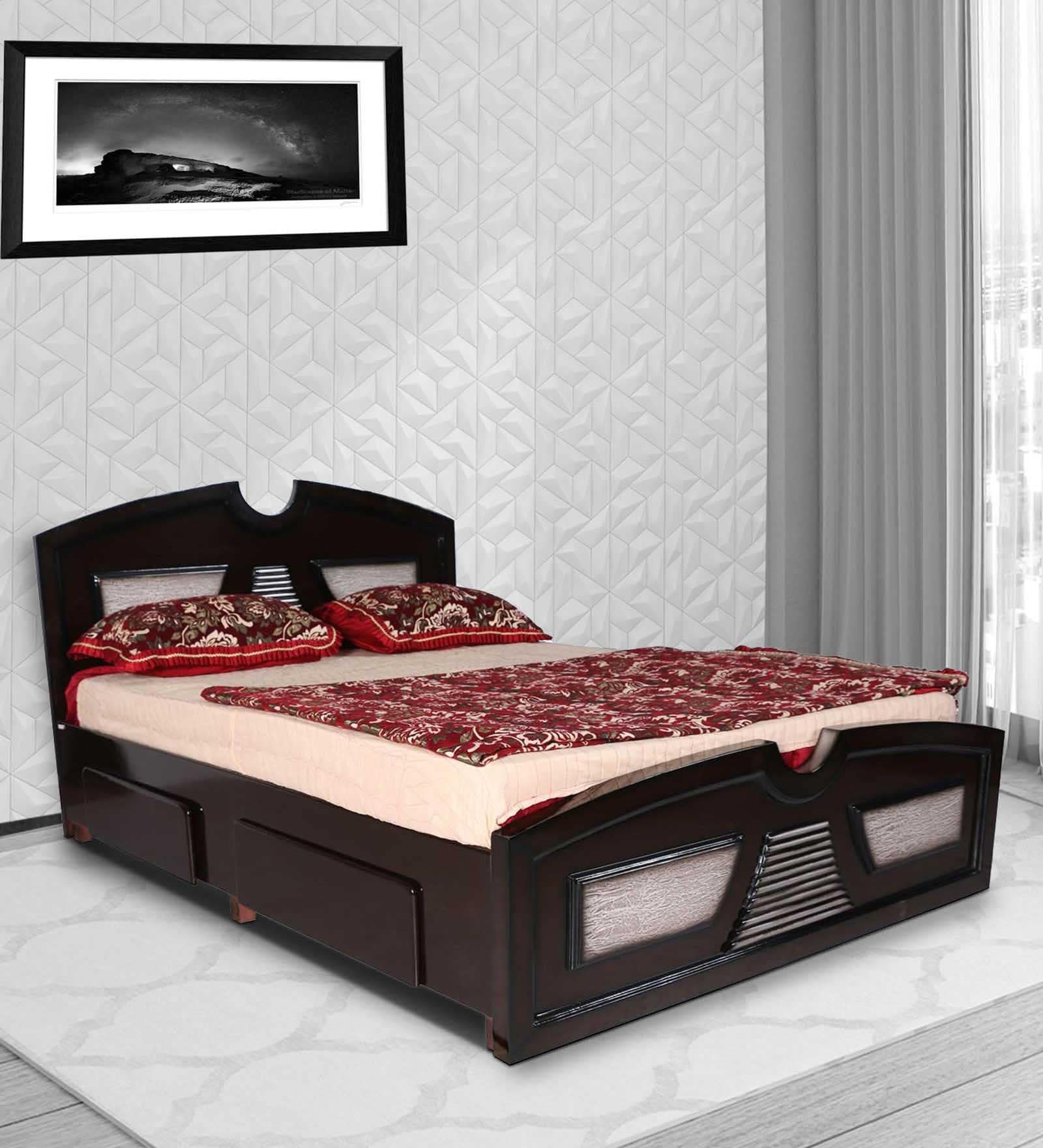 Buy Arley King Size Bed with Storage in Dark Brown Colour at 31% OFF by ...