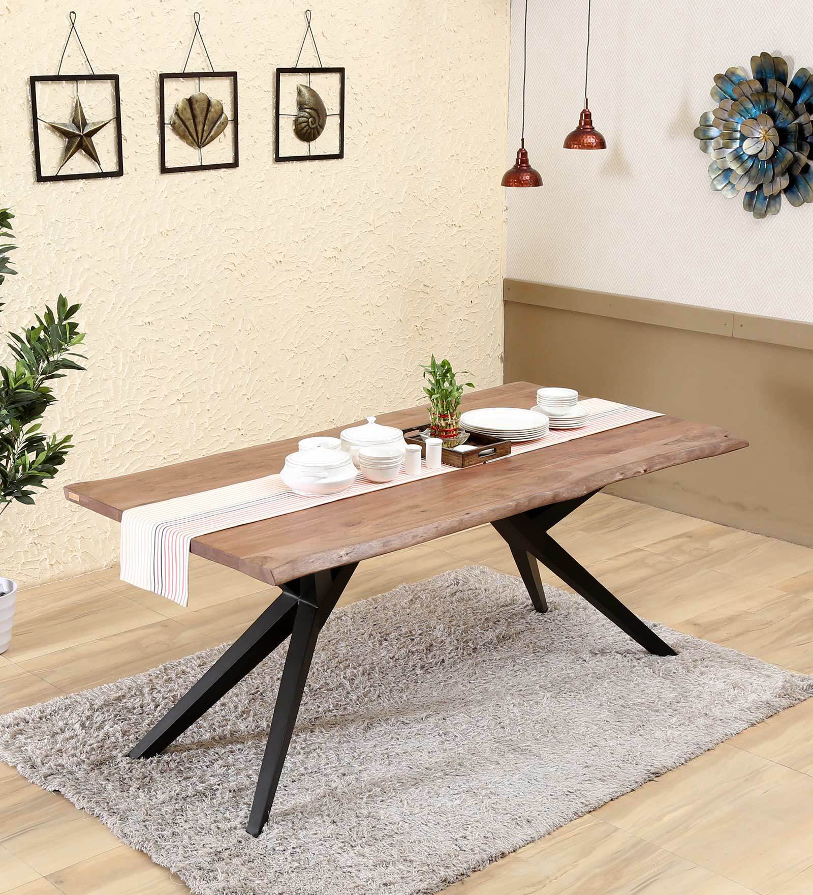Buy Armin Six Seater Dining Table in Natural Acacia Finish at 23% OFF ...
