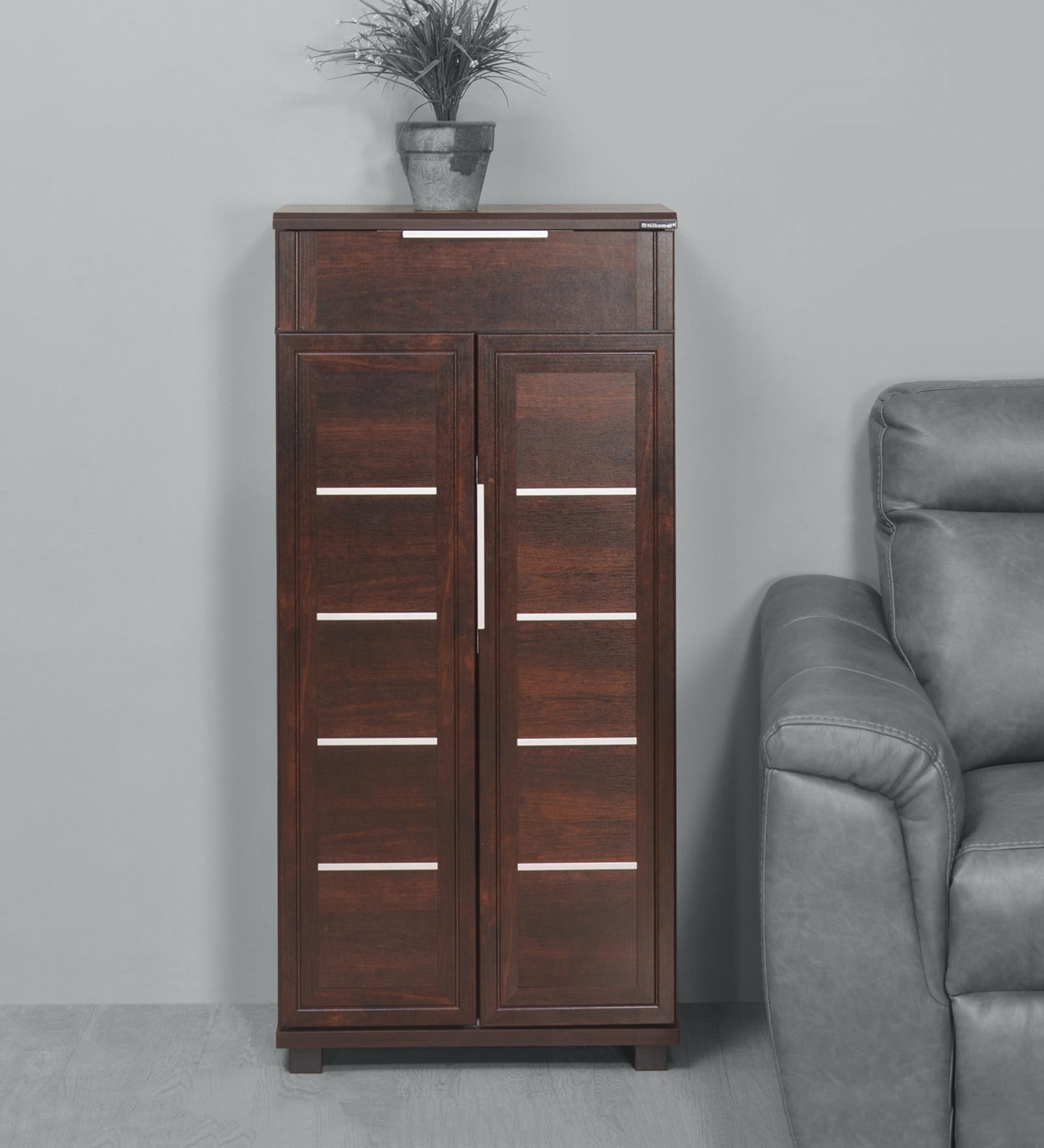 Buy Arnold Shoe Cabinet in Dark Walnut Finish at 36% OFF by Nilkamal ...