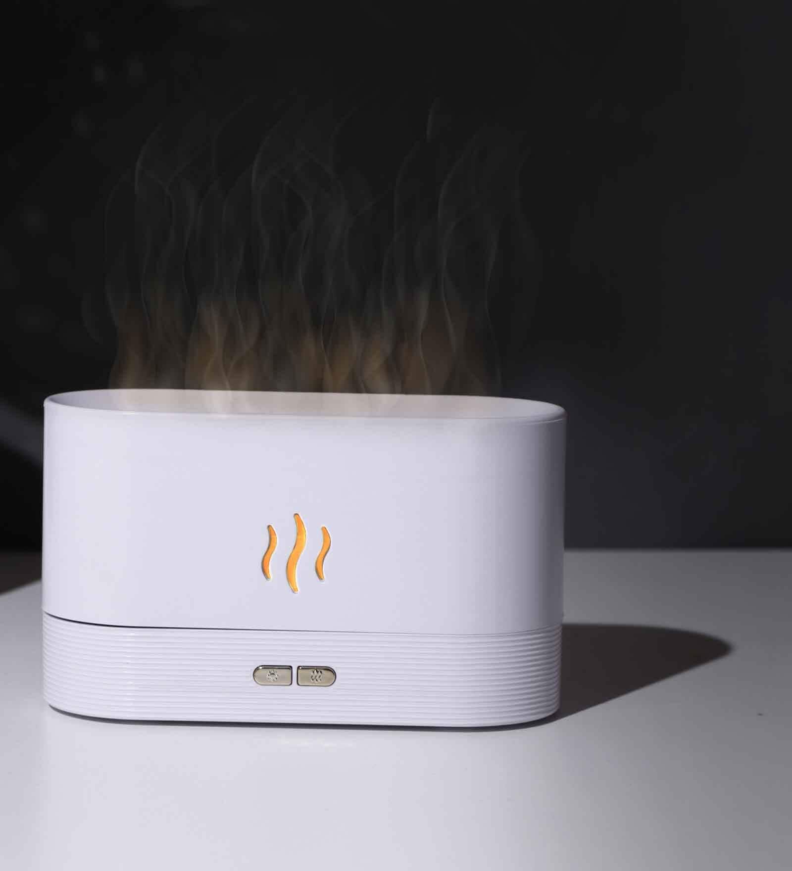 Buy White Aromahpure Electric Humidifier with Flames Effect Essential ...