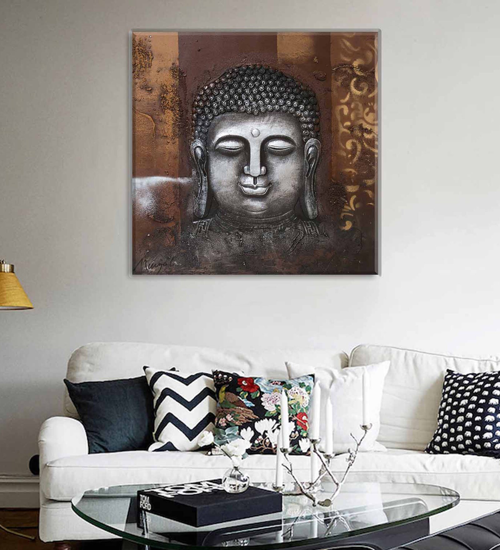 Buy Art Street Embossed Buddha Canvas 32 x 2 x 32 Framed Painting ...